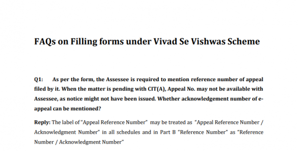 FAQs on Filling forms under Vivad Se Vishwas Scheme | CONSULTEASE.COM