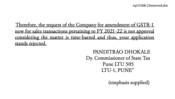 Rectification of return allowed by Bombay high court | CONSULTEASE.COM